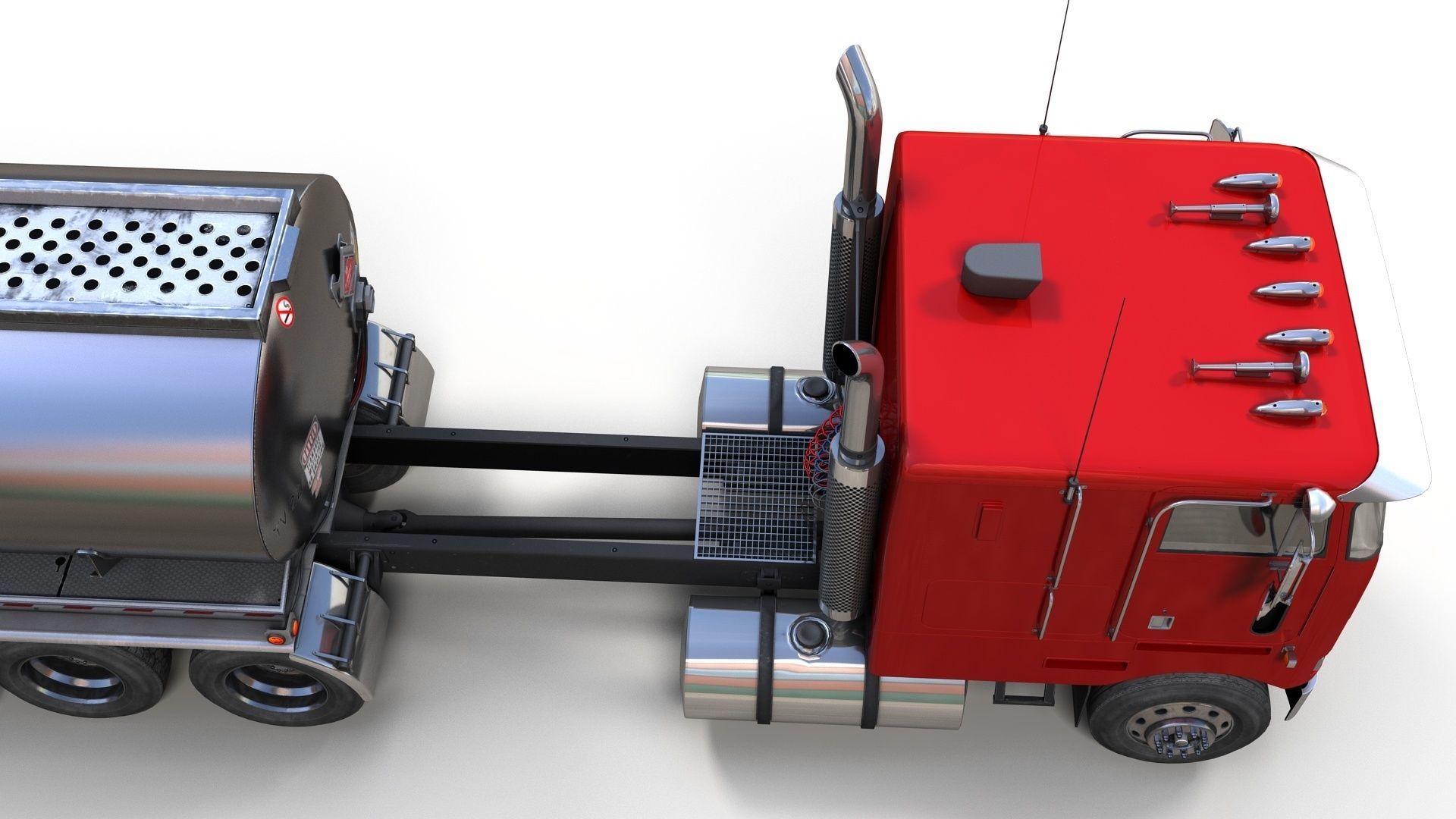 3D model Peterbilt 362 custom fuel trailer VR / AR / low-poly | CGTrader
