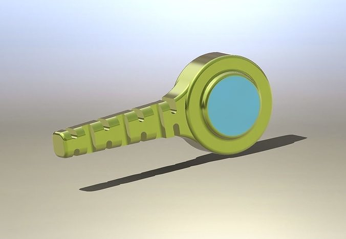 golden-colored-earphone key 3D model | CGTrader