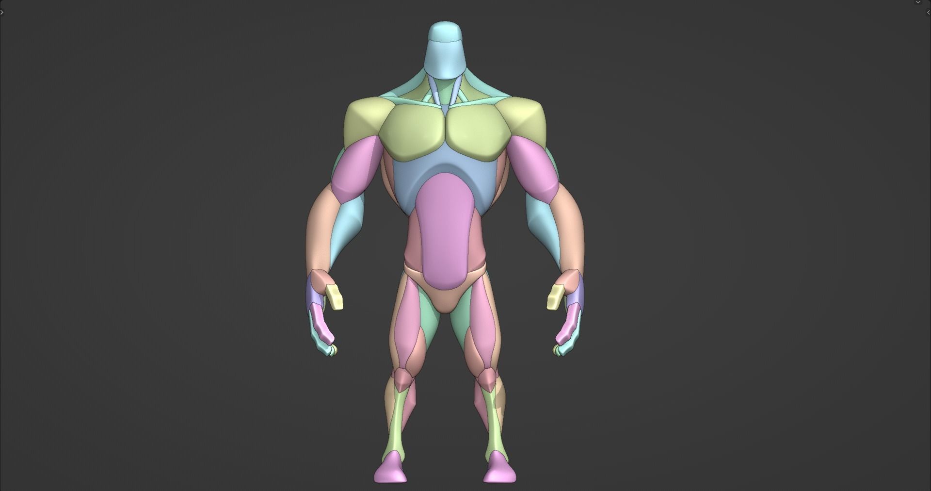 Stylized Big Guy Anatomy Blockout 3D model | CGTrader