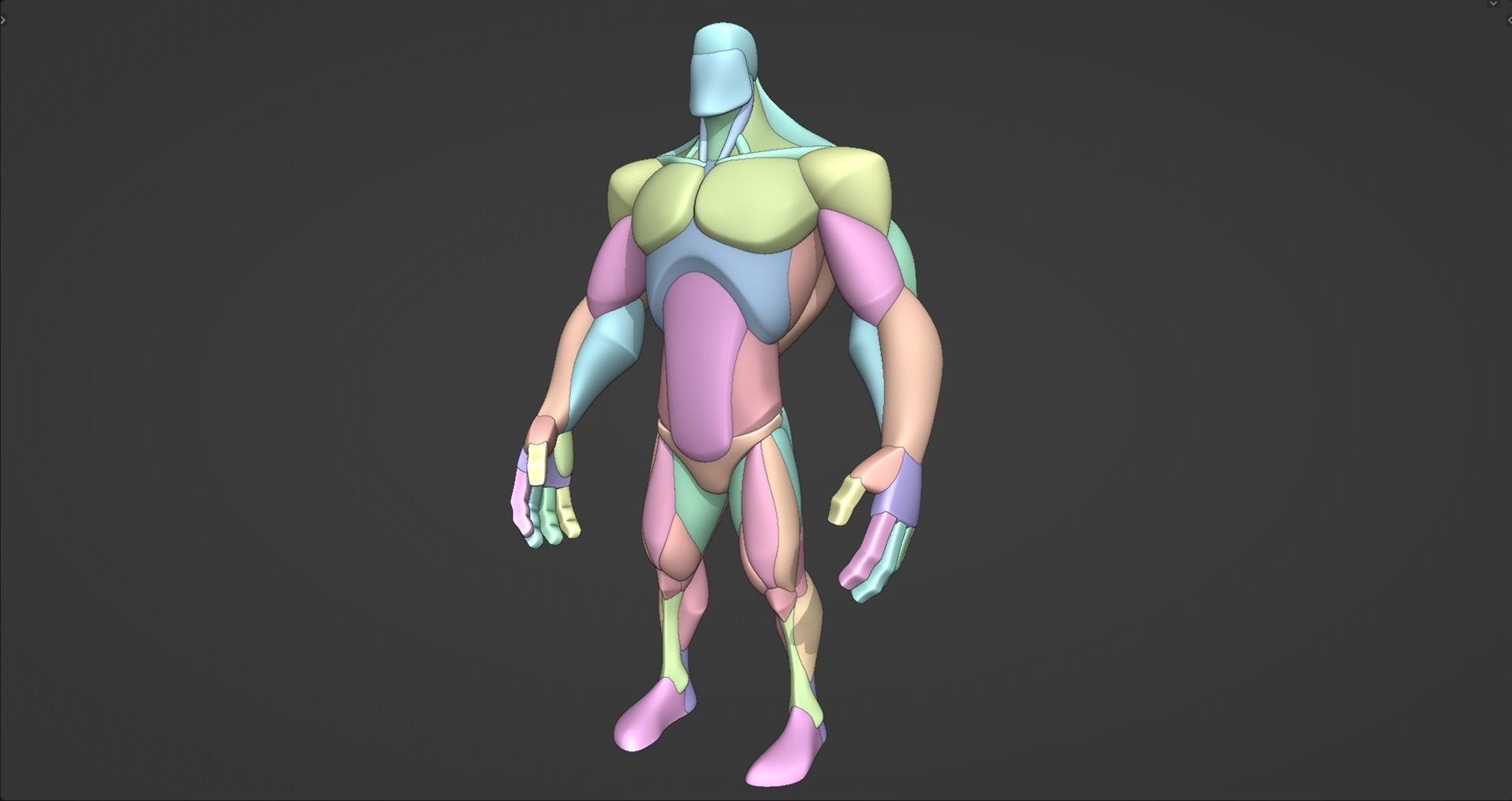 Stylized Big Guy Anatomy Blockout 3D model | CGTrader