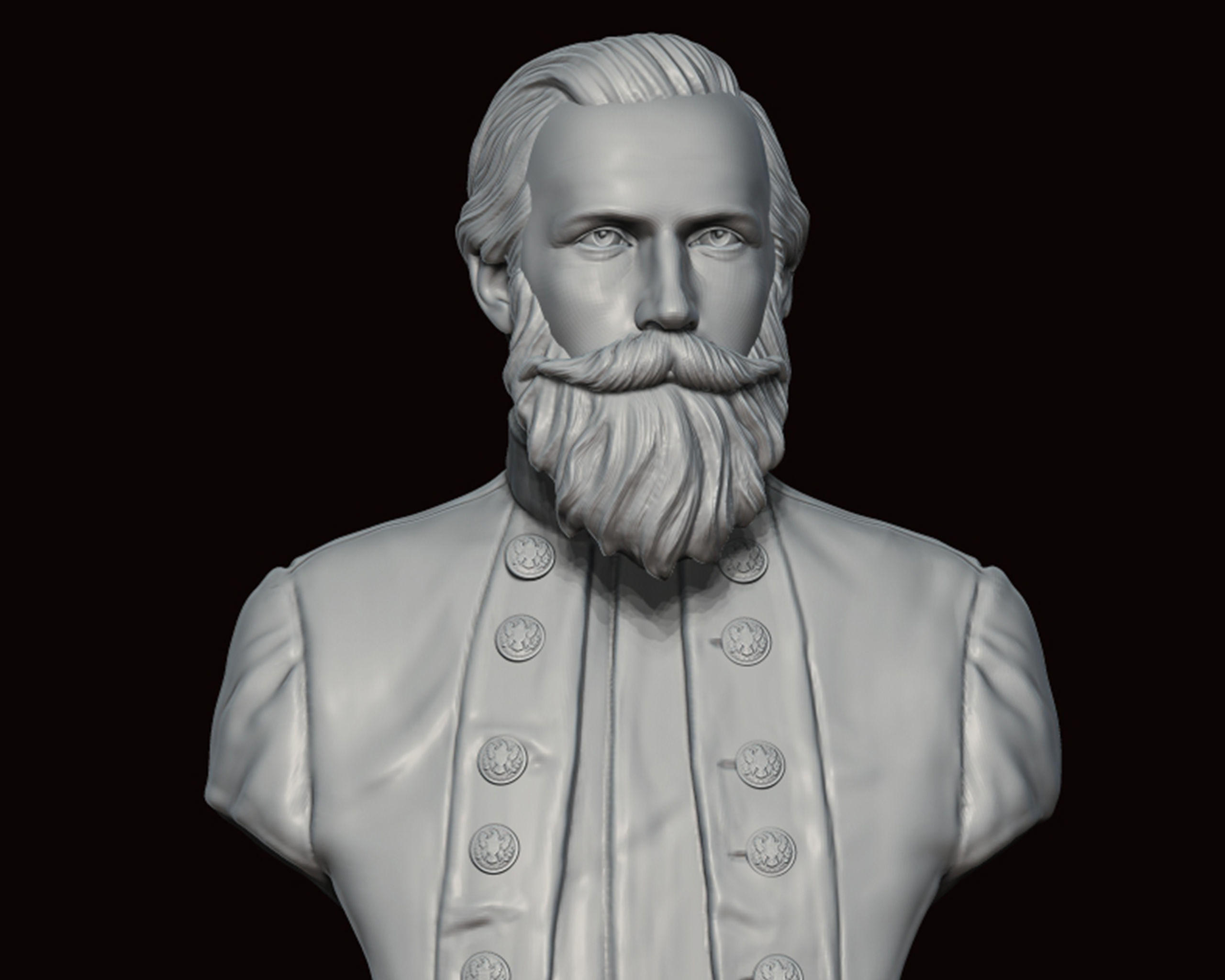 General James Ewell Brown Stuart bust sculpture 3D model 3D printable ...