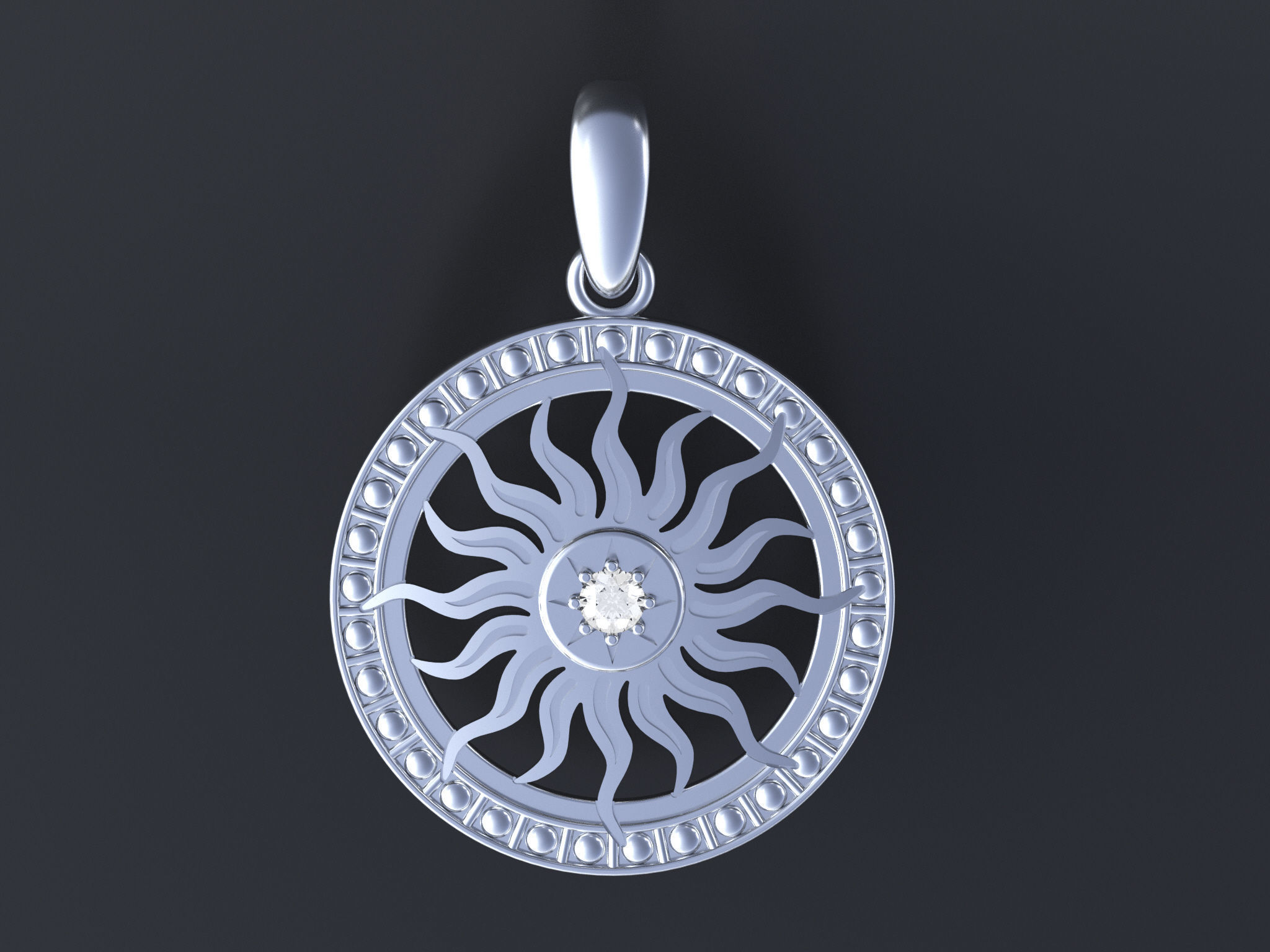 Pendant with the Symbol of the Sun cnc model or 3D print model 3D model ...