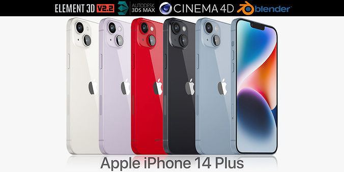 Apple iPhone 14 Plus all colors 3D model | CGTrader