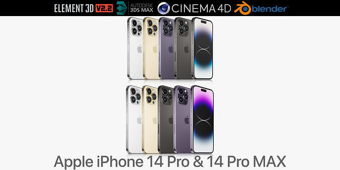 Apple iPhone 14 Pro and 14 Pro MAX all colors 3D model | CGTrader