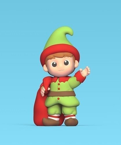 Cute Xmas Elf 3D model 3D printable | CGTrader