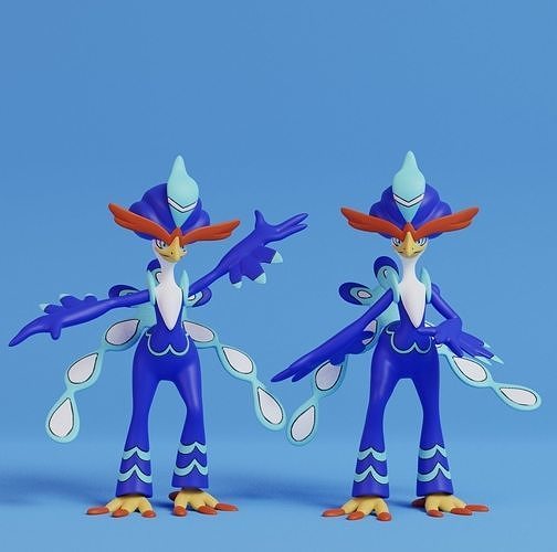 Pokemon - Quaquaval with 2 poses 3D model 3D printable | CGTrader