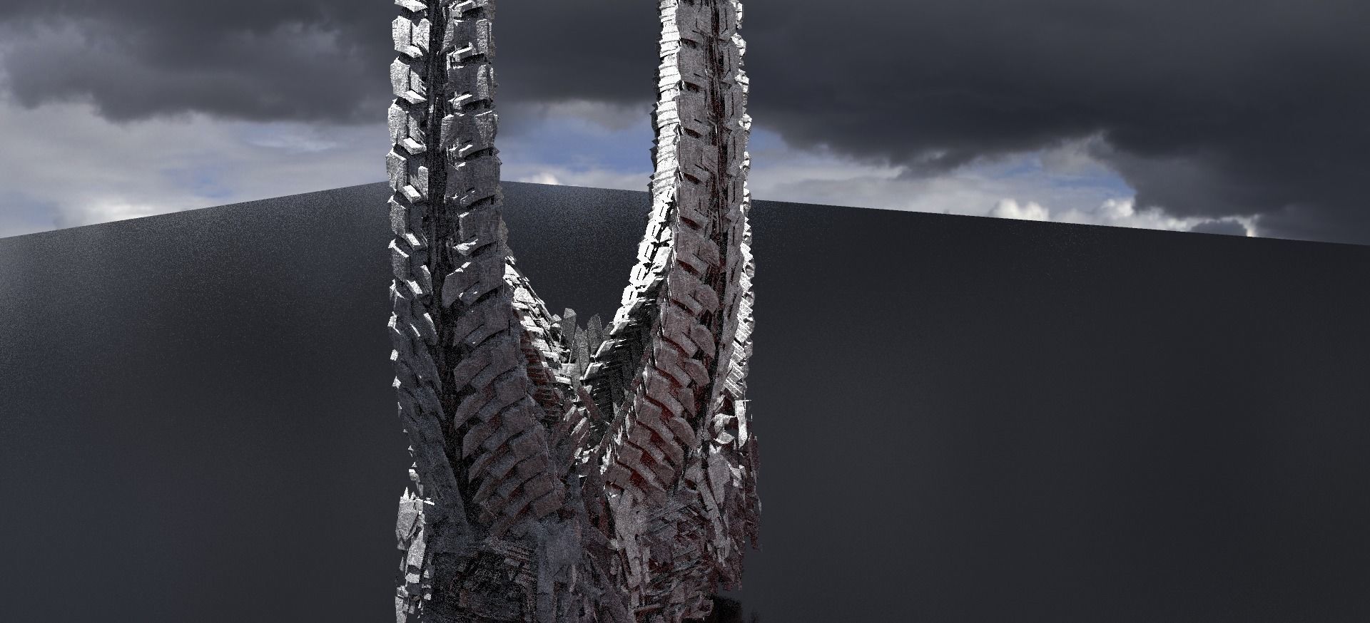 Alien Spine Tower 3D model | CGTrader