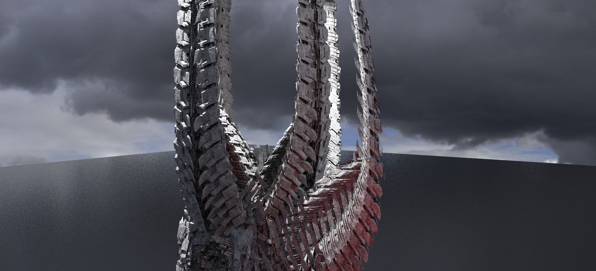 Alien Spine Tower 2 3D model | CGTrader