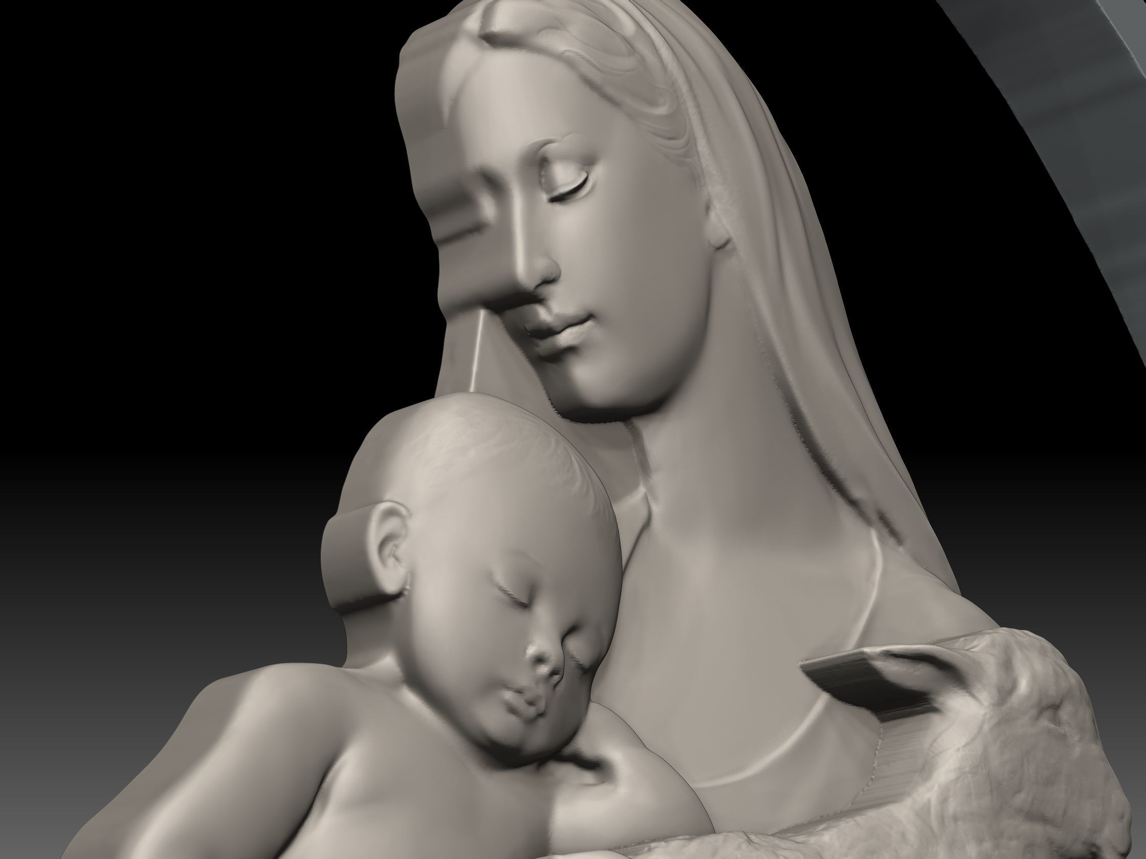 Virgin Mary 3D model 3D printable | CGTrader