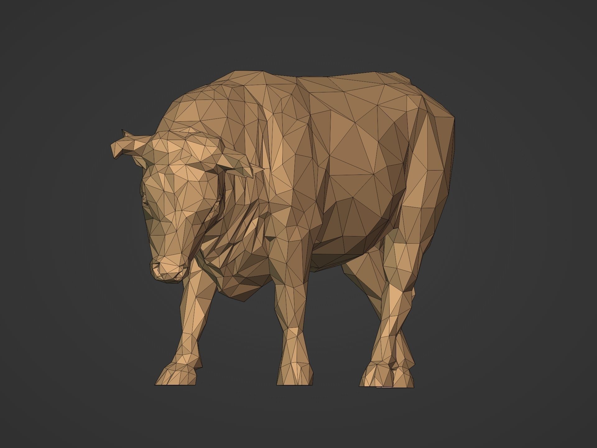 3D Printable Low Polygon Bull Statue 3D model 3D printable | CGTrader