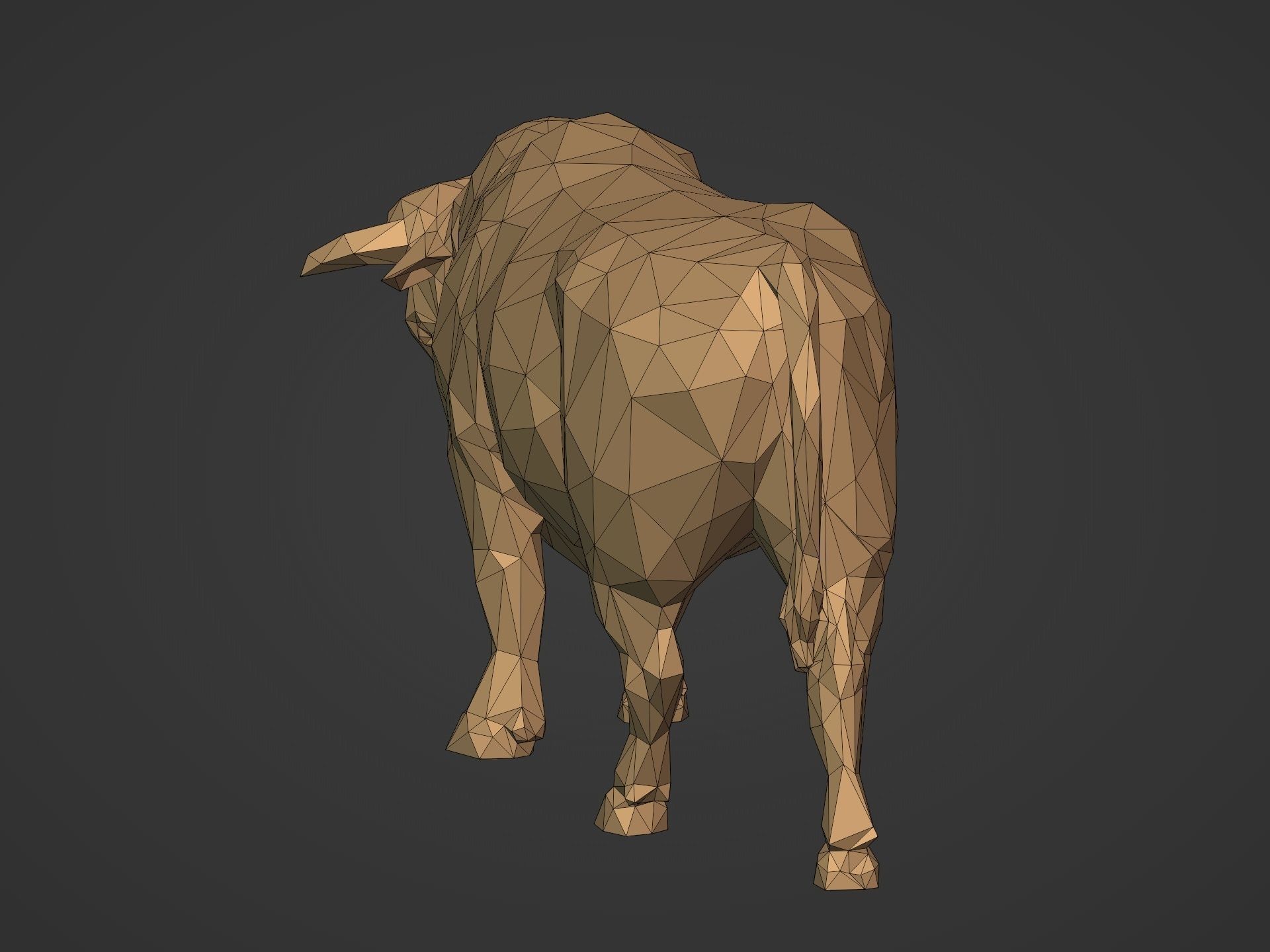 3D Printable Low Polygon Bull Statue 3D model 3D printable | CGTrader
