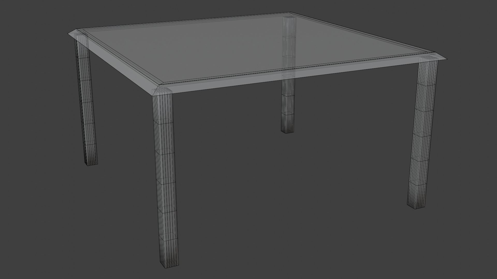 3D model Stylized Table with gold frame and glass PBR Low Poly VR / AR ...