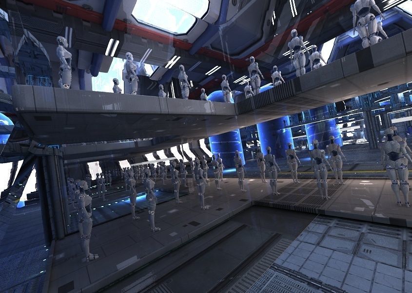 Sci Fi Factory Interior 3D model | CGTrader