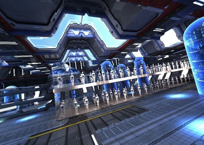Sci Fi Factory Interior 3D model | CGTrader