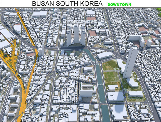 3D model Busan Downtown South Korea VR / AR / low-poly | CGTrader