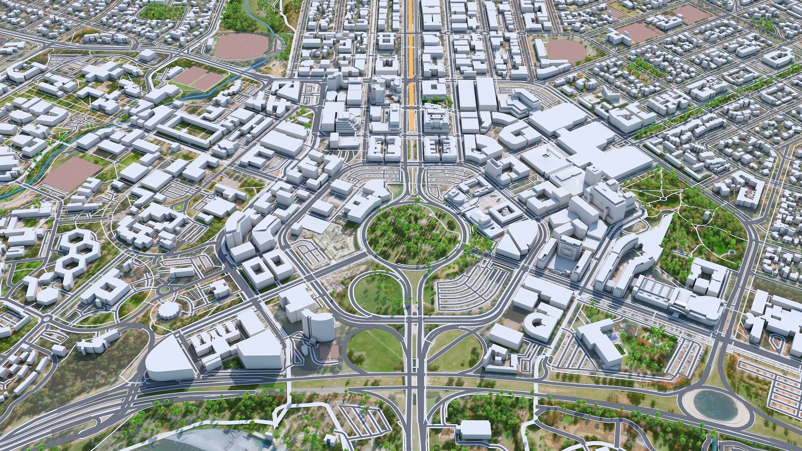 3D model Canberra Downtown Australia VR / AR / low-poly | CGTrader