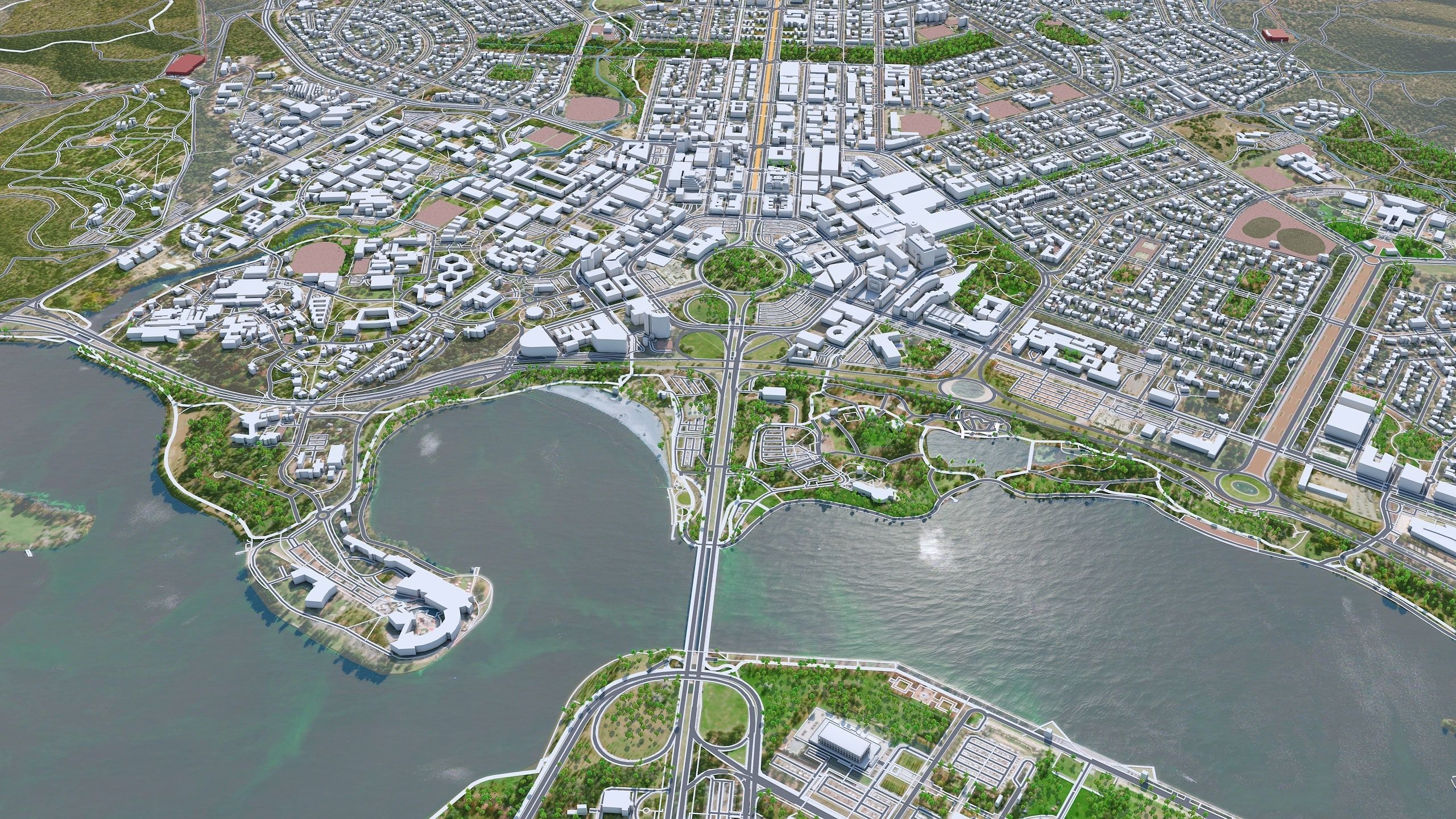 3D model Canberra Downtown Australia VR / AR / low-poly | CGTrader