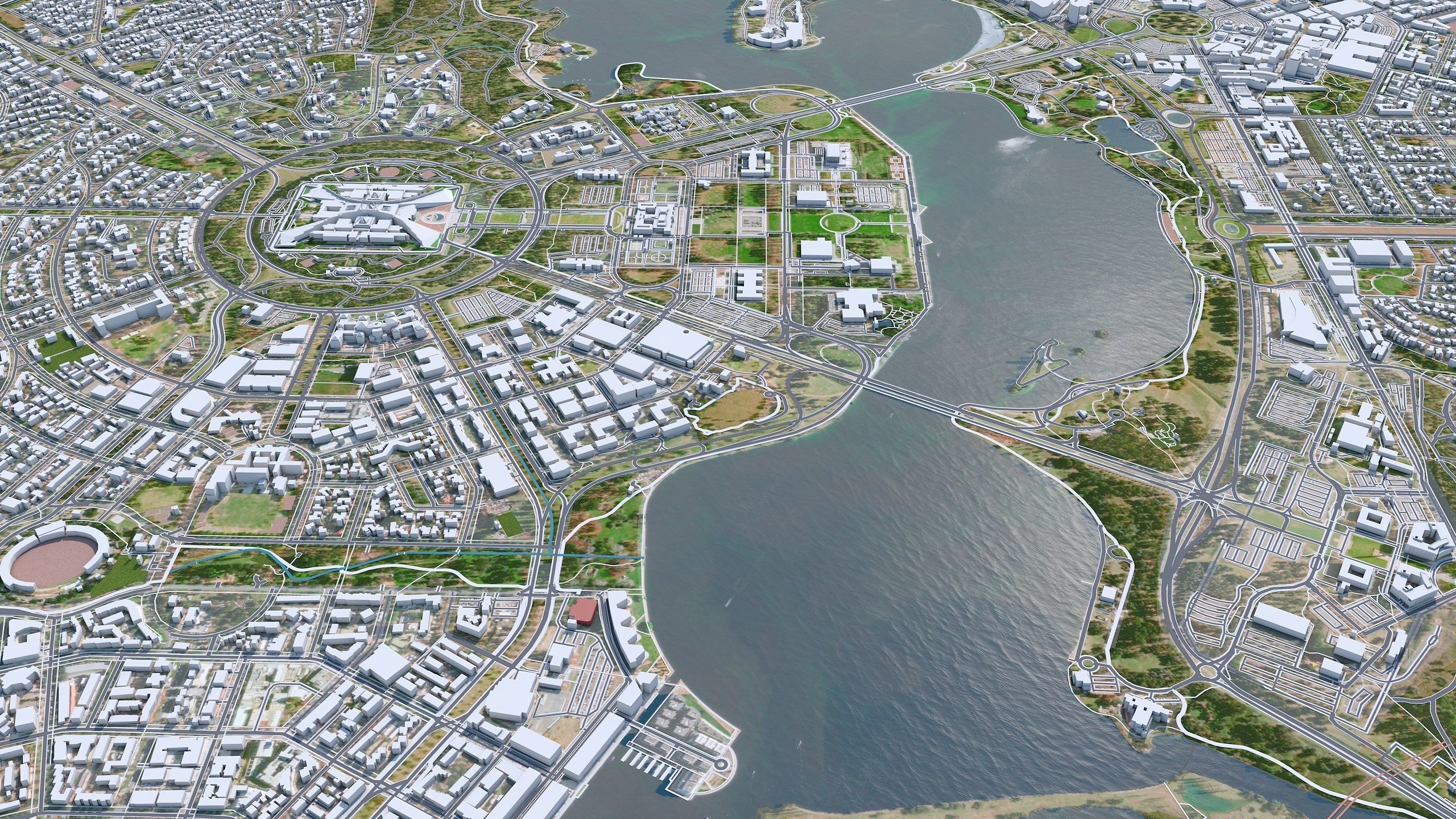 3D model Canberra Downtown Australia VR / AR / low-poly | CGTrader