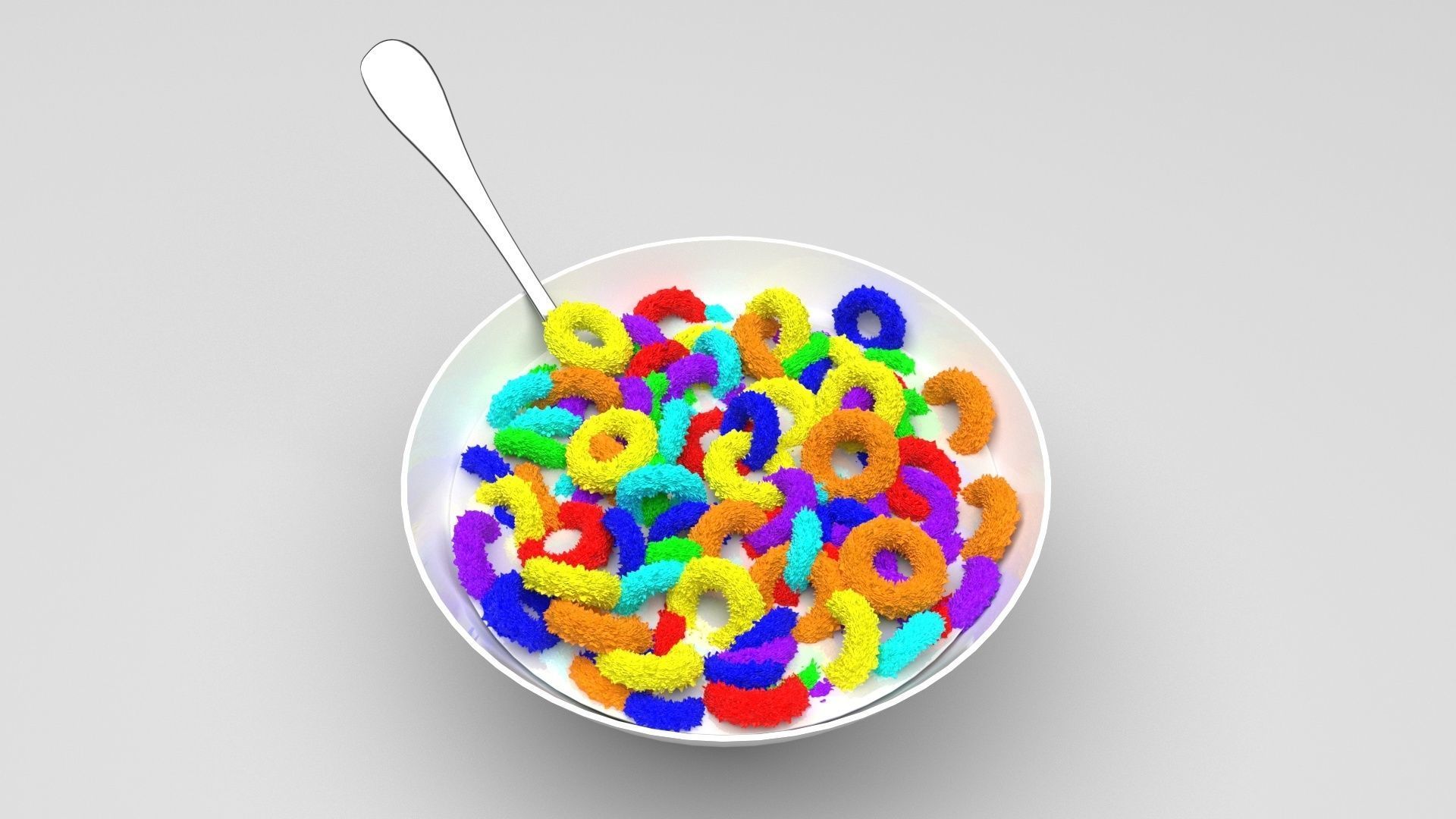 Bowl of Colorful Cereals 3D model | CGTrader