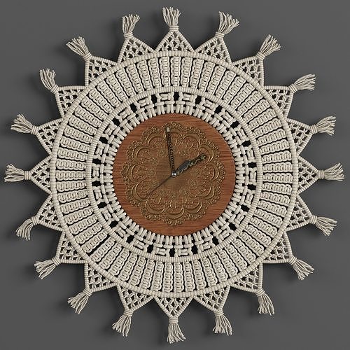macrame clock-01 3D model | CGTrader