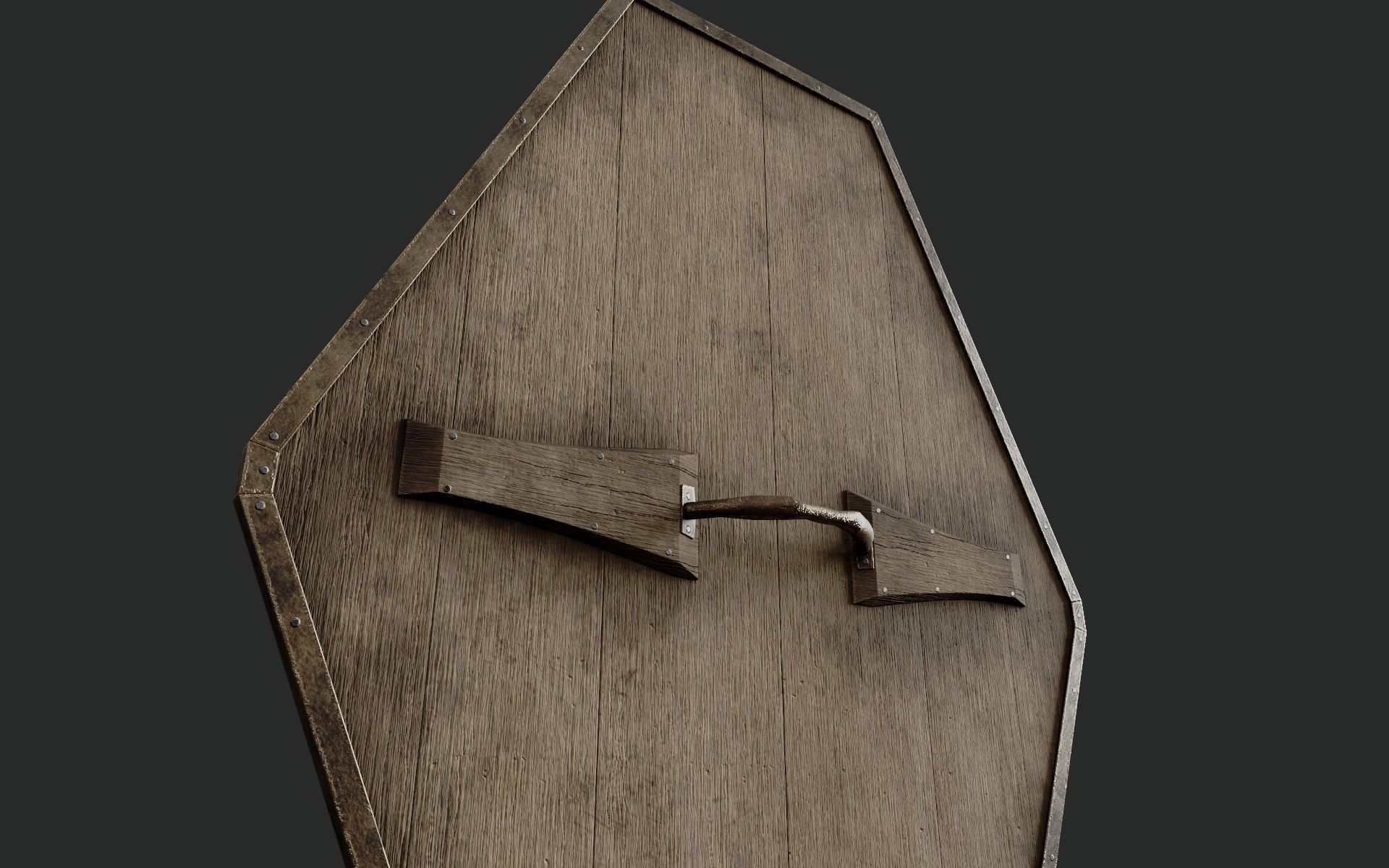 3D model Slavic diamond-shaped shield painted green with uroboros ...