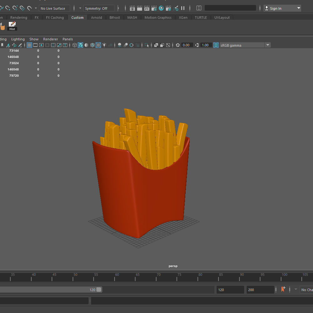 French fries cartoon 3D model | CGTrader