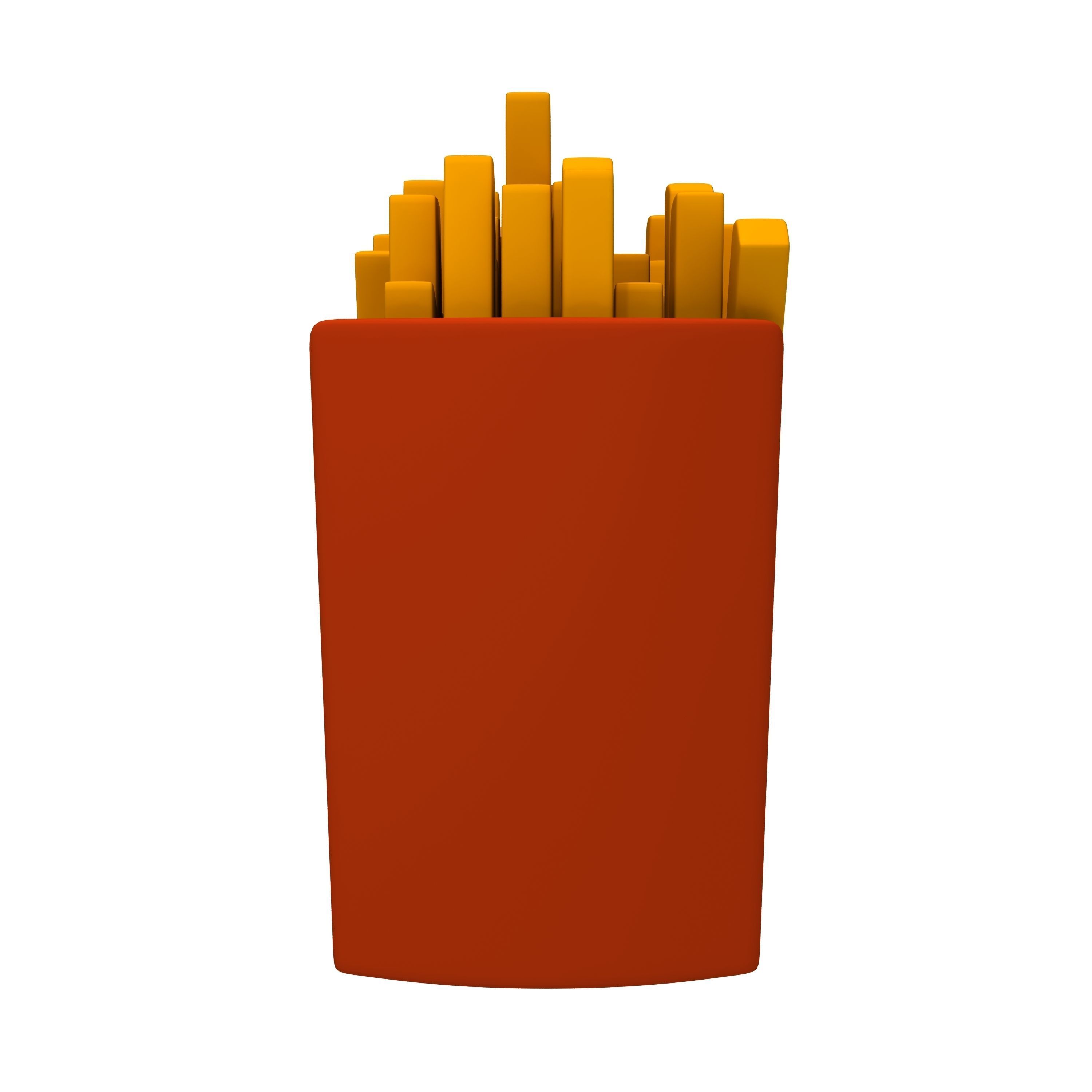 French fries cartoon 3D model | CGTrader