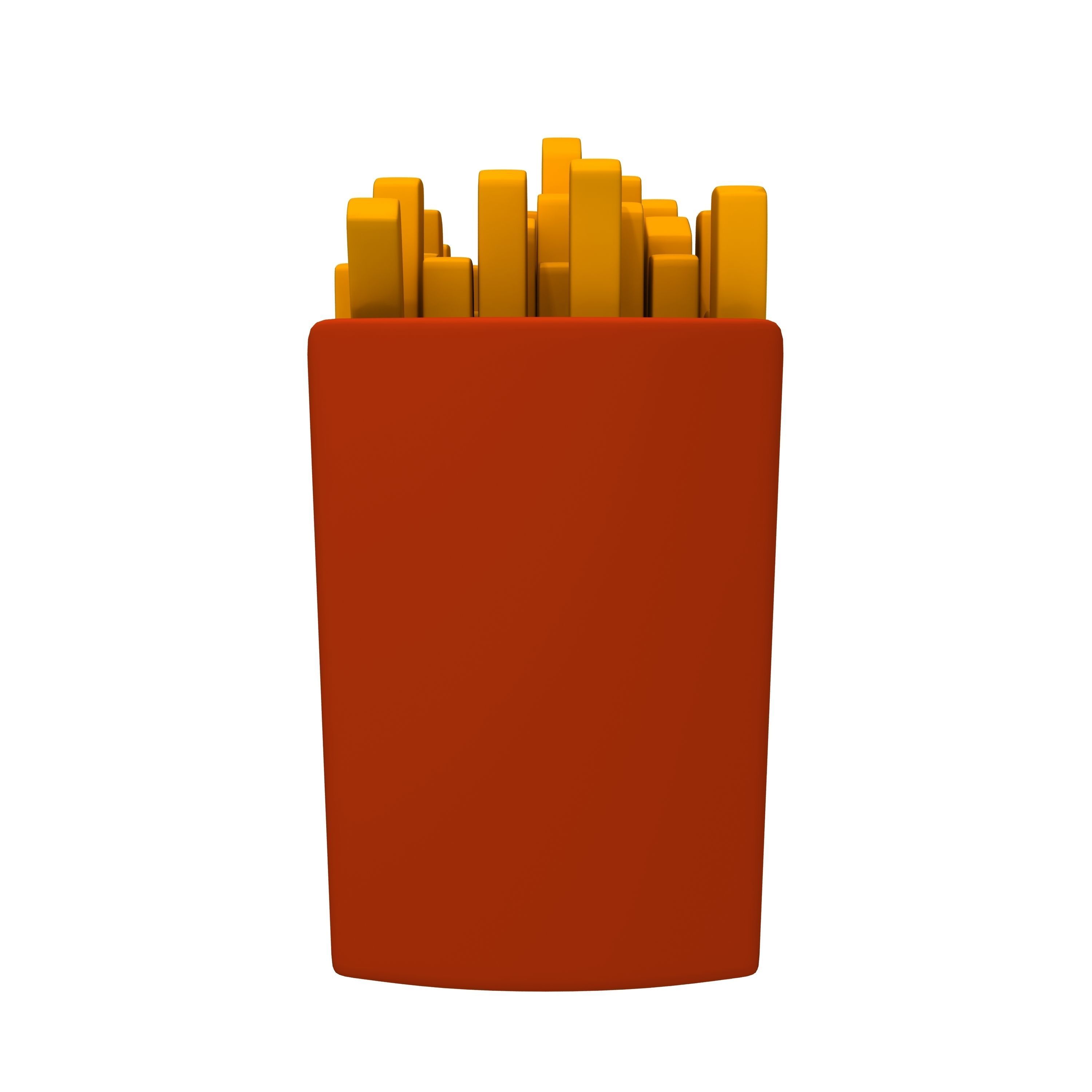 French fries cartoon 3D model | CGTrader