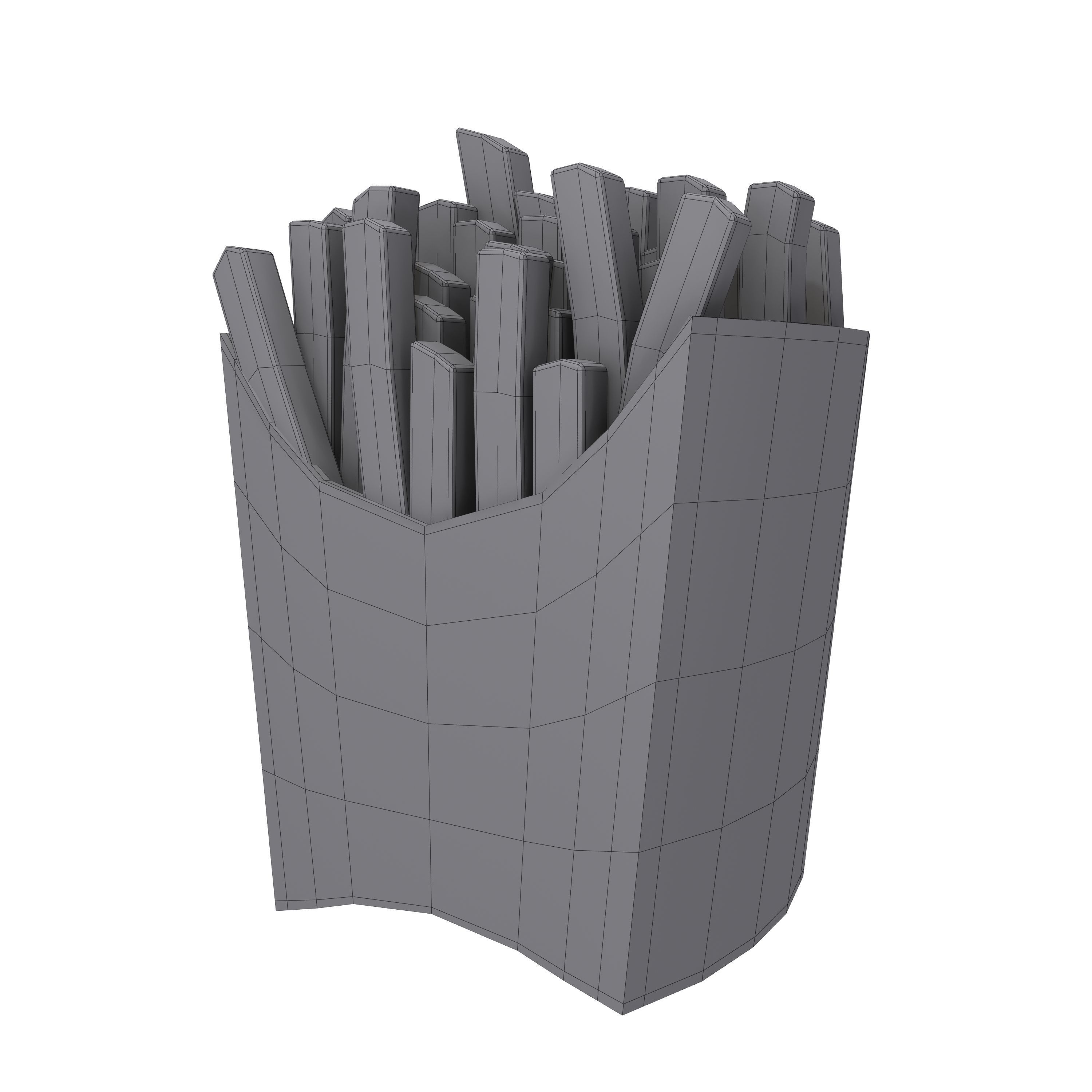 French fries cartoon 3D model | CGTrader
