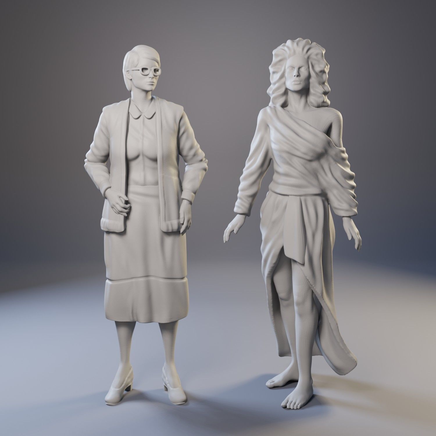Dana and Janine from Ghostbusters 3D model 3D printable | CGTrader