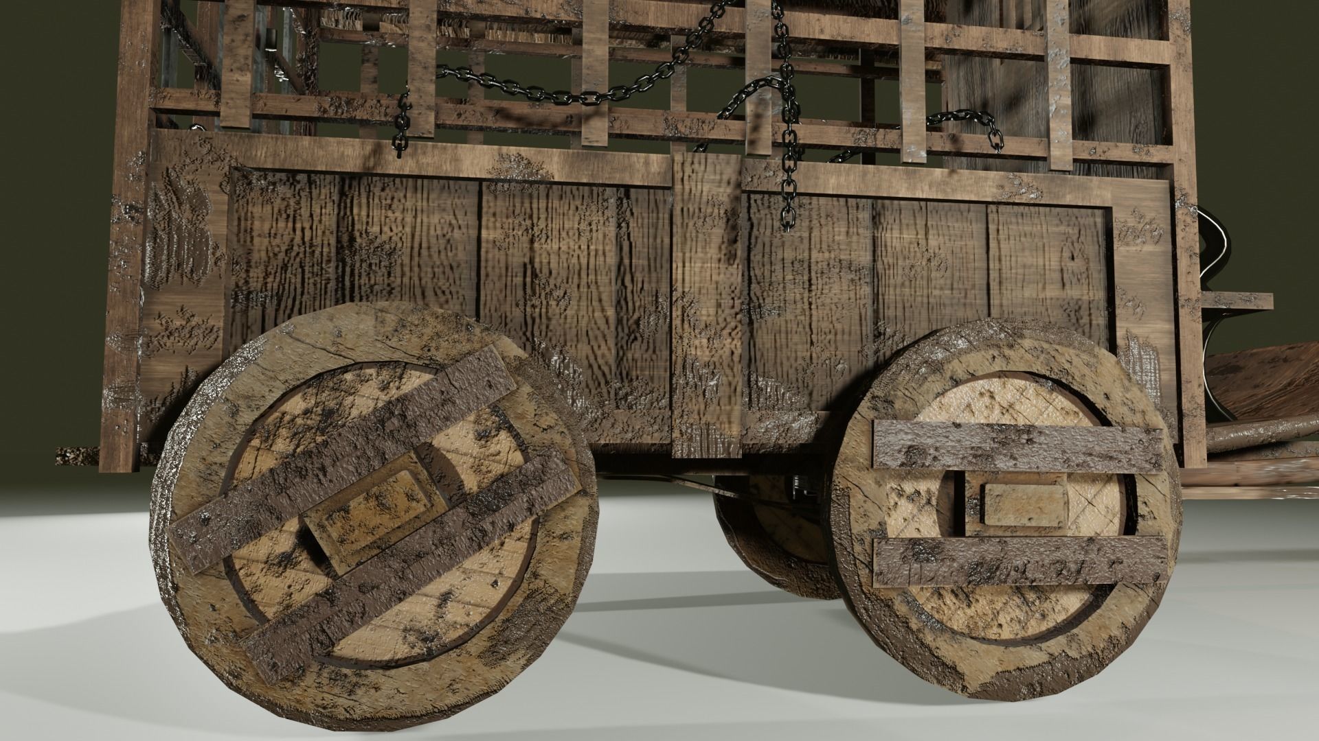 3D model Medieval Horse Cage Cart LP 3D model prisoner carriage VR / AR ...