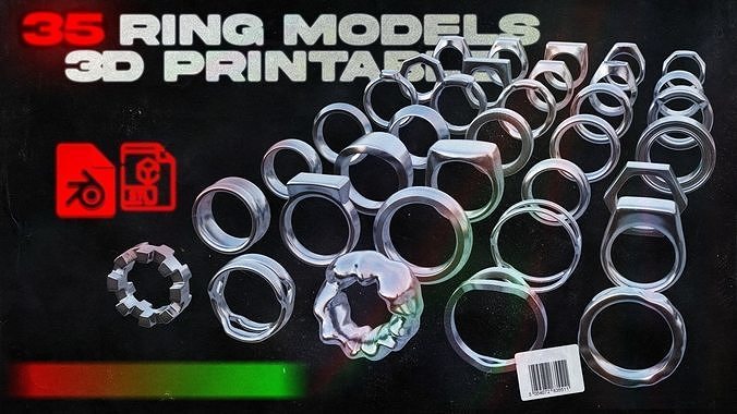 35 3dprintable Ring collection 3D model 3D printable | CGTrader