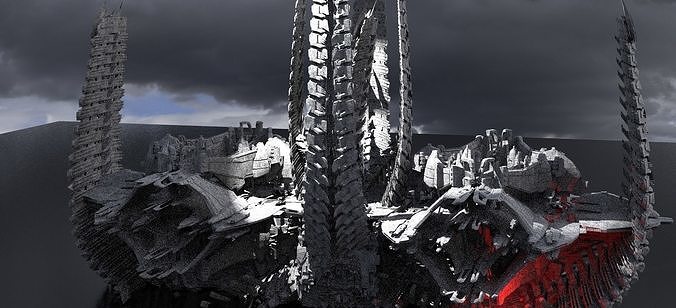 Alien Spine Tower 4 versions 3D model | CGTrader
