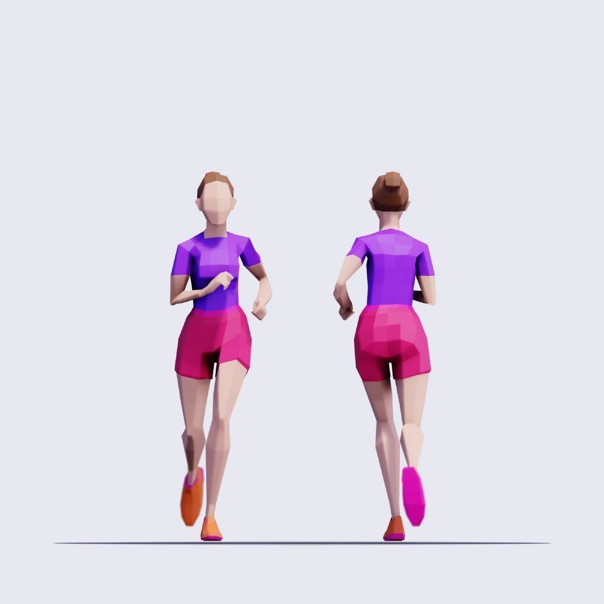 3D model Exercising People - Animated and Rigged VR / AR / low-poly ...