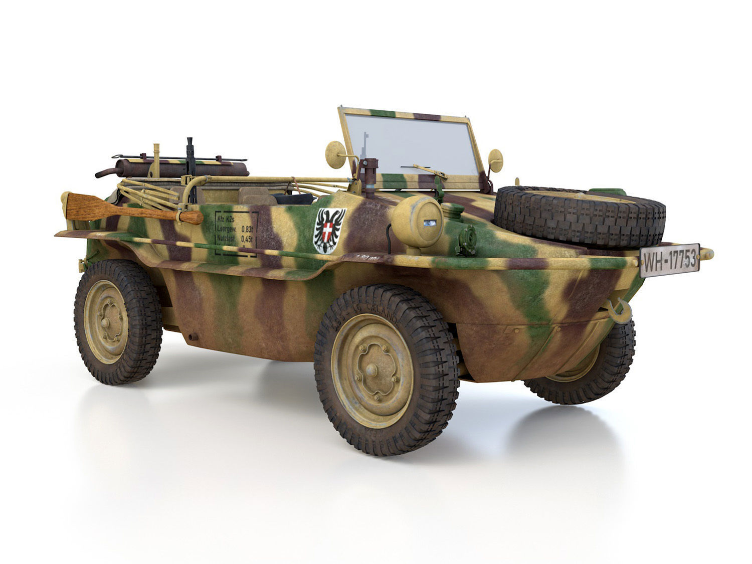 VW - Typ 166 - Schwimmwagen - 2 Panzer Division 3D model | CGTrader