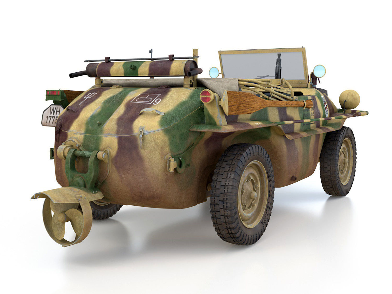 VW - Typ 166 - Schwimmwagen - 2 Panzer Division 3D model | CGTrader