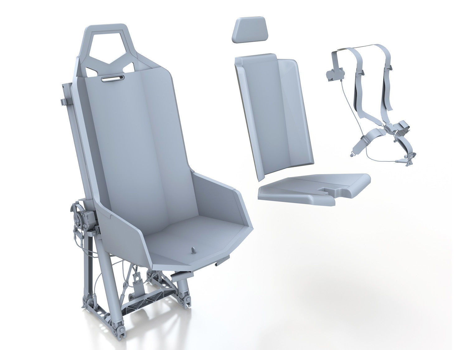 Helicopter Pilot Seat 3D model | CGTrader