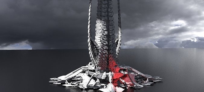 Alien Spine Kings Tower 3D model | CGTrader