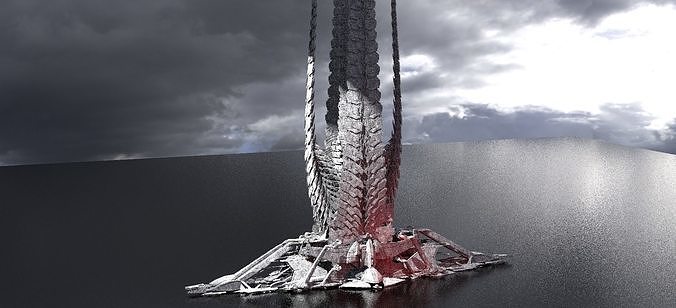Alien Spine Tower 2 3D model | CGTrader