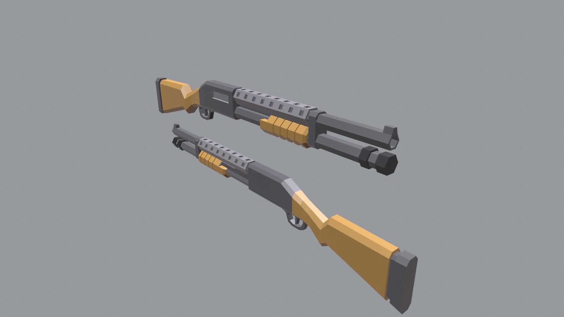 3D model Low poly pack two shotguns VR / AR / low-poly | CGTrader