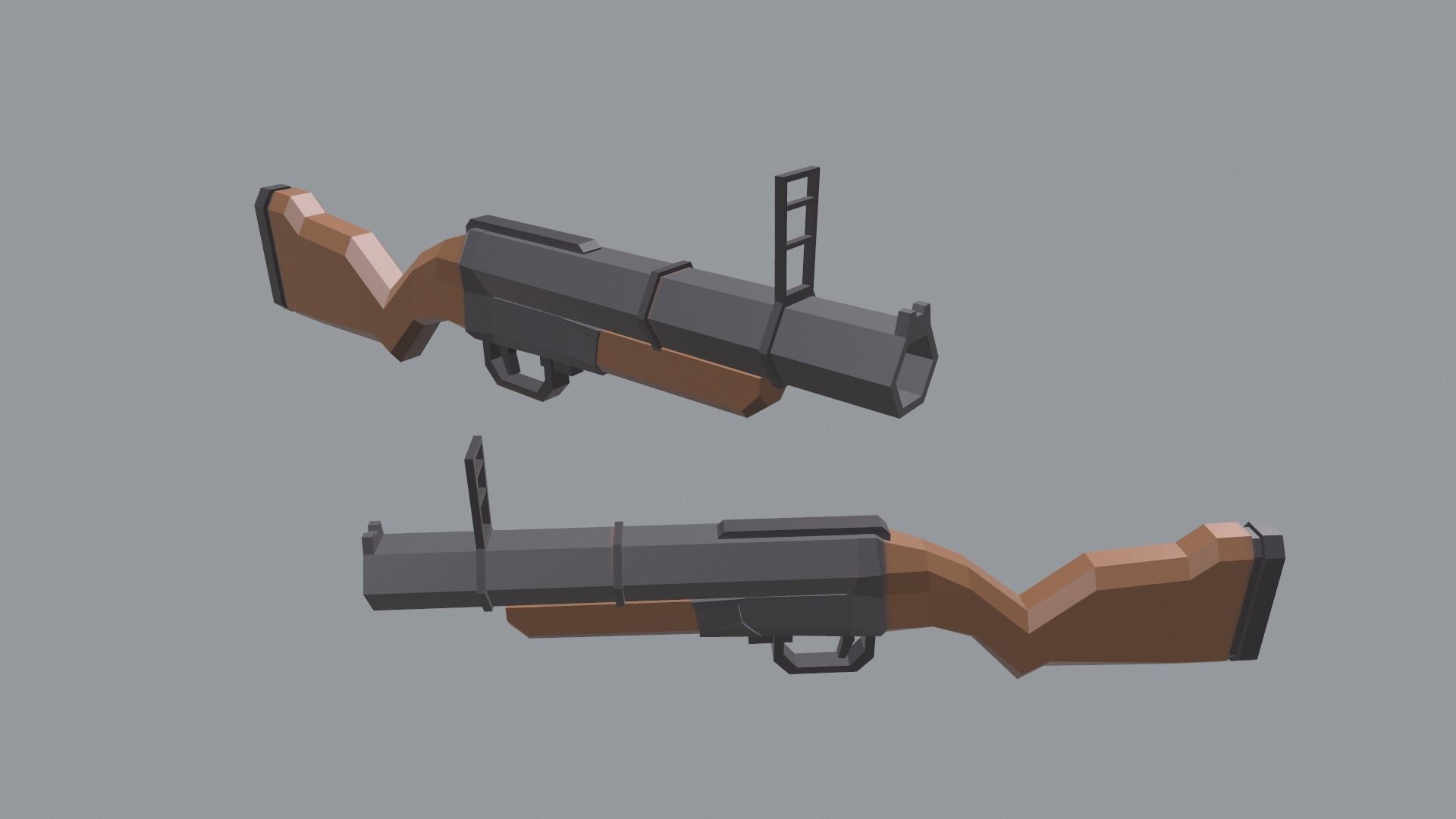 3D model Low poly pack two shotguns VR / AR / low-poly | CGTrader