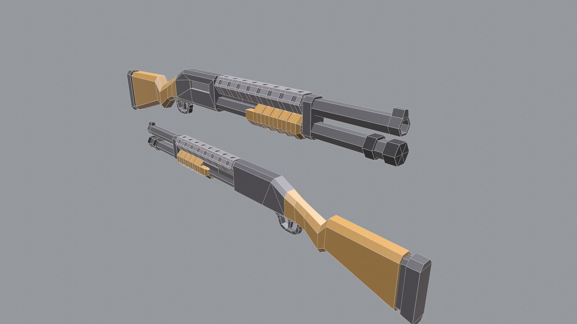 3D model Low poly pack two shotguns VR / AR / low-poly | CGTrader