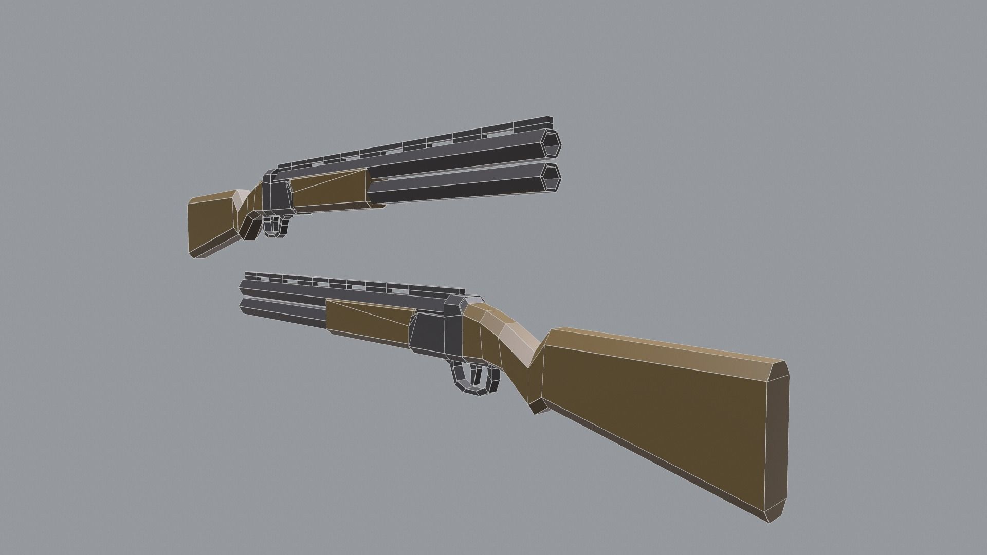 3D model Low poly pack two shotguns VR / AR / low-poly | CGTrader