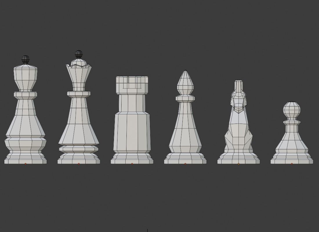 3D model Low Poly Chess Pieces VR / AR / low-poly | CGTrader