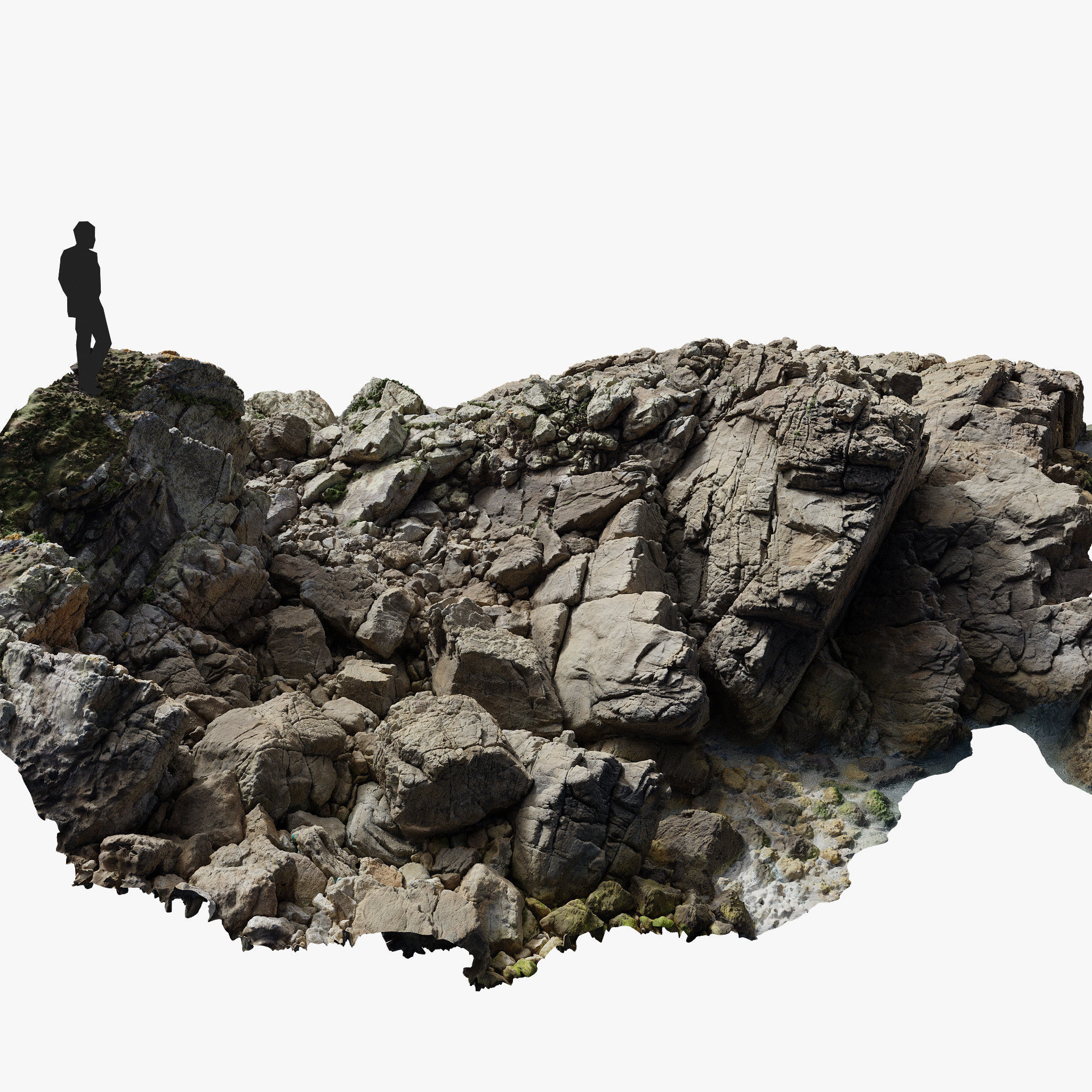 3D model Coastal Cliff Rock Formation PBR Scan VR / AR / low-poly ...
