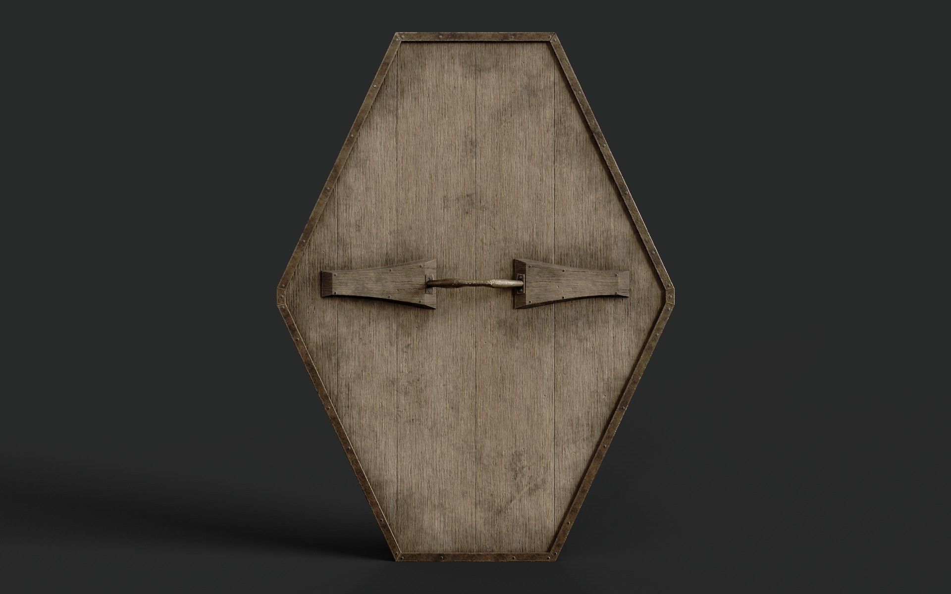 3D model Slavic diamond-shaped shield painted black with nordic symbol ...