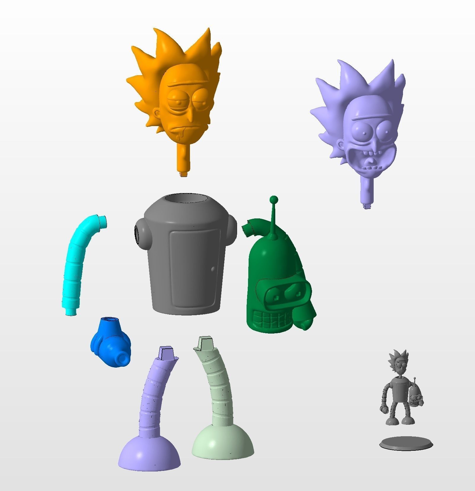 RICK BENDER FUTURAMA MORTY ANIME CERVEZA 3D model 3D printable | CGTrader
