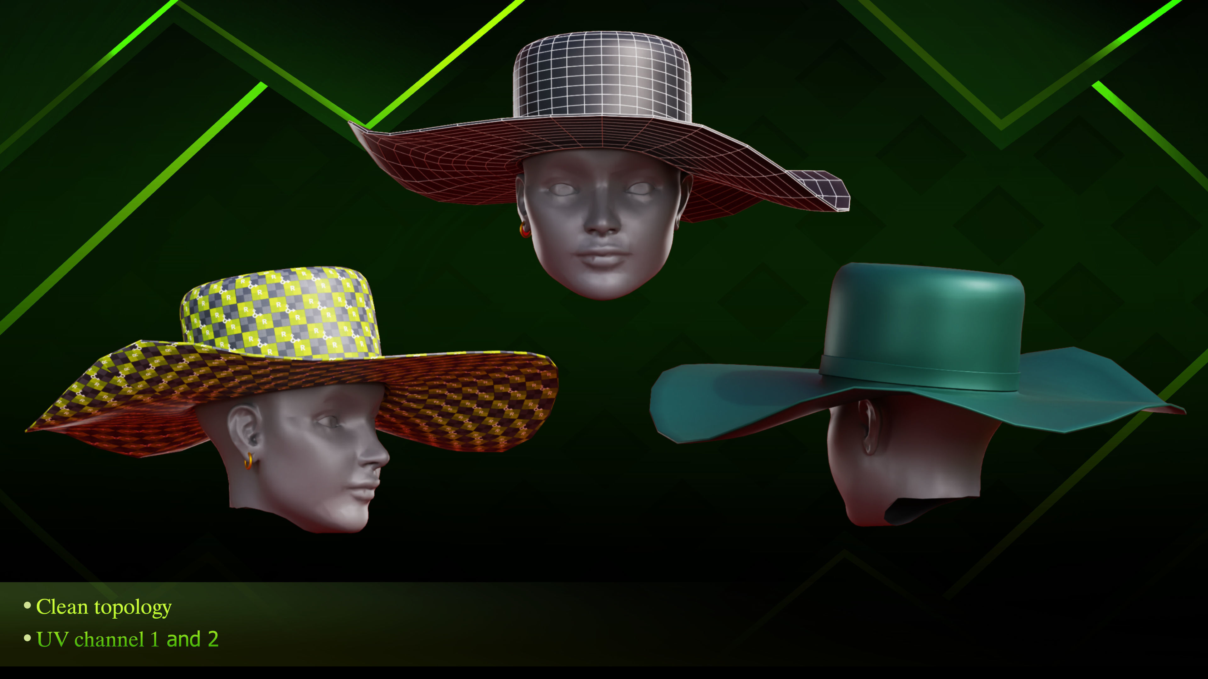 3D model 20 Hat diffrent VR / AR / low-poly | CGTrader