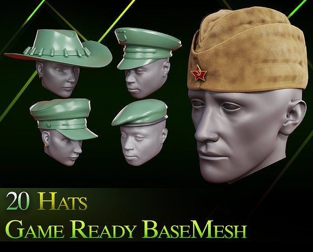 3D model 20 Hat diffrent VR / AR / low-poly | CGTrader