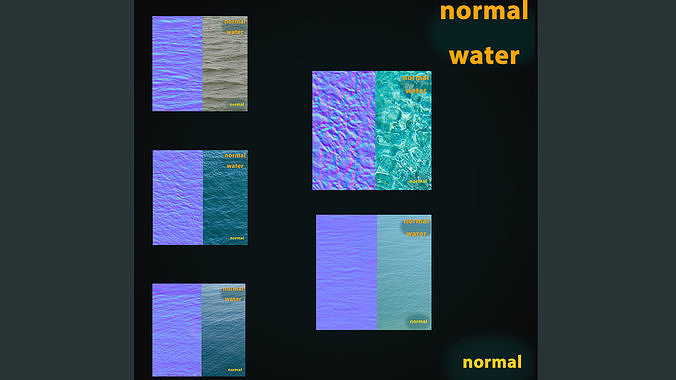 Texture 5 normal water VR / AR / low-poly | CGTrader